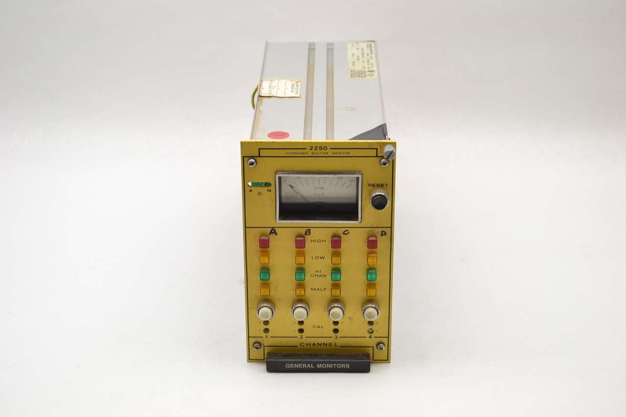 GENERAL MONITORS 2250 HYDROGEN SULFIDE MONITOR 117V-AC CONTROLLER ...