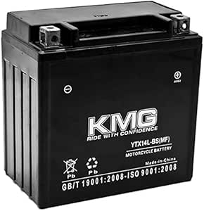 KMG YTX14L-BS Sealed Maintenance Free 12V Battery High Performance SMF ...