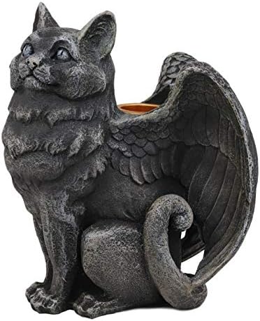 Amazon.com: Ebros Gothic Angel Winged Catgoyle Cat Gargoyle Candle ...