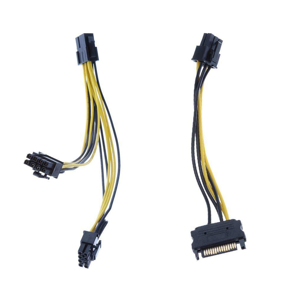 Generic 2pcs PCIE Express Splitter Adapter Cable&2pcs 15 SATA to 6pin ...