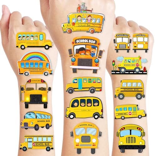 Amazon.com : Bus Temporary Tattoos for Kids – 96PCS Transportation ...