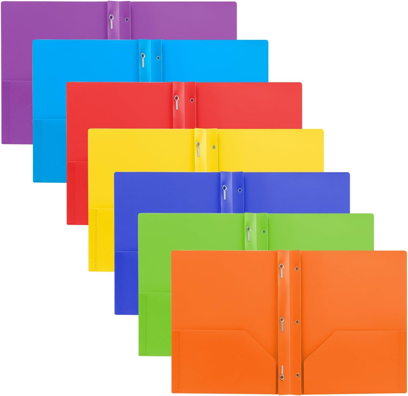 Amazon.com : Henoyso 100 Pcs Plastic Folders with Pockets 2 Heavy Duty ...