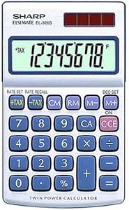 Taschenrechner Sharp EL-326S solar, 8-stelliges LCD Display, 69x115x6,5mm: Amazon.de: Bürobedarf ...