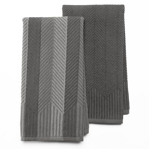 Amazon.com: Food Network 2-pk. Sculpted Kitchen Towels (Dark Grey ...