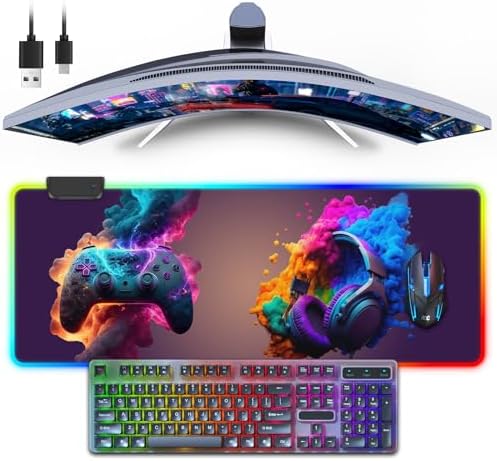 Amazon.com: RGB Gaming Mouse Pad, Large Mousepad with LED Light 13 ...