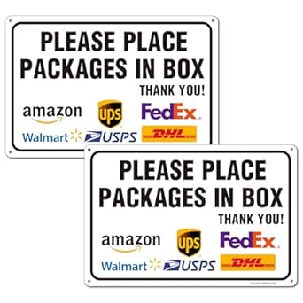 Please Place Packages in Box Sign, Pack Delivery Sign for Packages ...