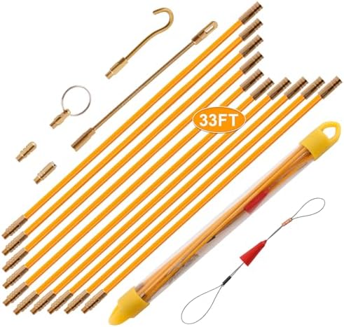 KOOTANS 33FT Fiberglass Running Electrical Wire Cable Glow Rods Wire ...