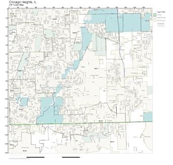 ZIP Code Wall Map of Chicago Heights, IL ZIP Code Map Not Laminated ...