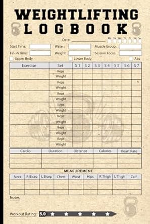 Weight Lifting Log Book: Workout Journal and Gym Planner for Men and ...