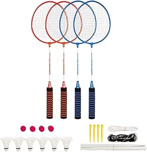 KESIKA Badminton Rackets 4 Pack Set Racquets Game with 6 Shuttlecocks 4 ...