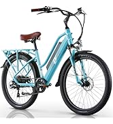 Amazon.com : Elevate Cabo Beach Cruiser Electric Bike for Adults - 24”x4” Fat Tire Electric Bike ...