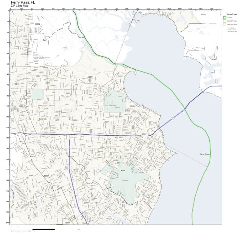 ZIP Code Wall Map of Ferry Pass, FL ZIP Code Map Not Laminated: Amazon ...