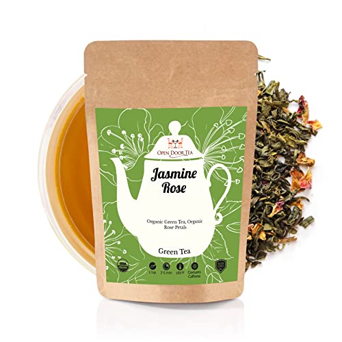 Amazon.com: Open Door Tea - Jasmine Rose | Green Tea, Loose Leaf - 1 ...