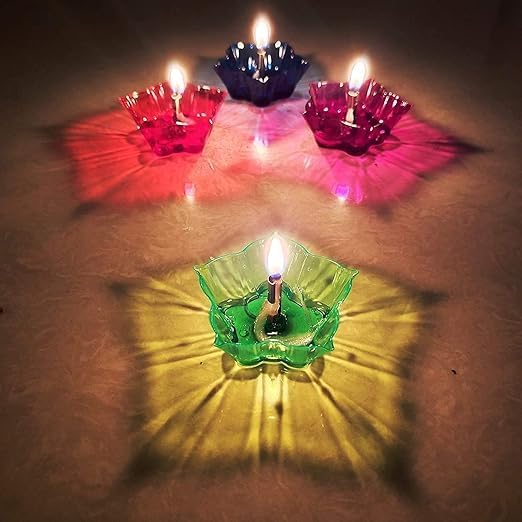 Buy SISCO Pack of -12 3D Reflection Diya Set Festival Diwali Decor Diya ...