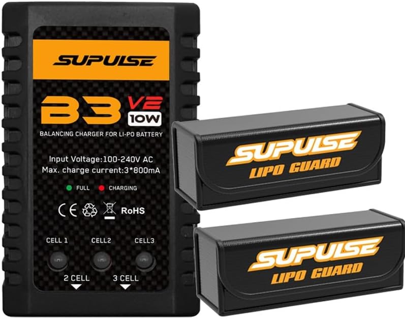 Amazon.com: SUPULSE 10W LiPo Battery Charger with Battery Bag : Toys ...