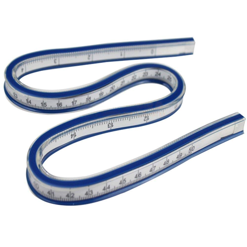 KNAFS 60CM Flexible Curve Ruler Woodworking, Plastic Measure Tool for ...