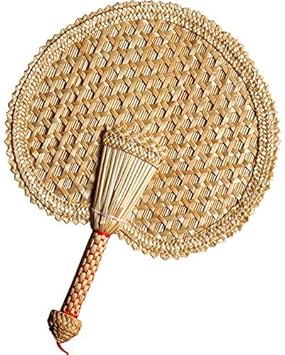 Amazon.com: Coasta Hand-Woven Woven Straw Hand Fan Old Summer Natural ...