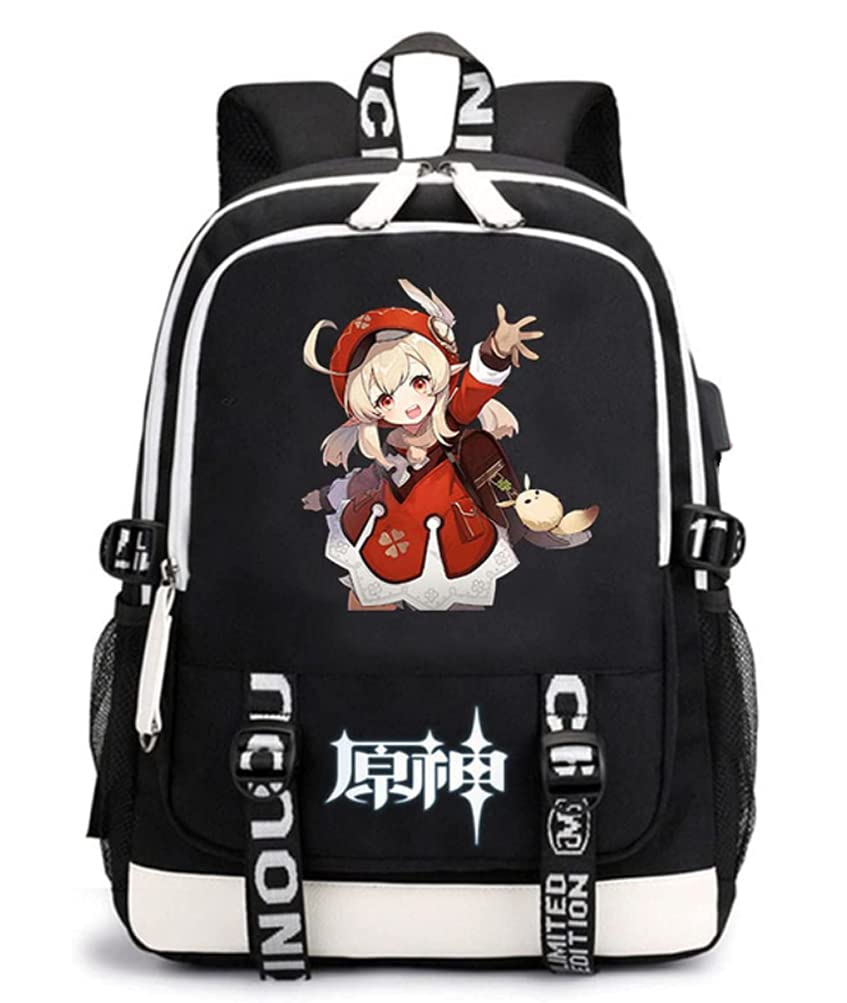 Buy Genshin Impact Cosplay Backpack USB Klee Schoolbag Bookbag Student ...