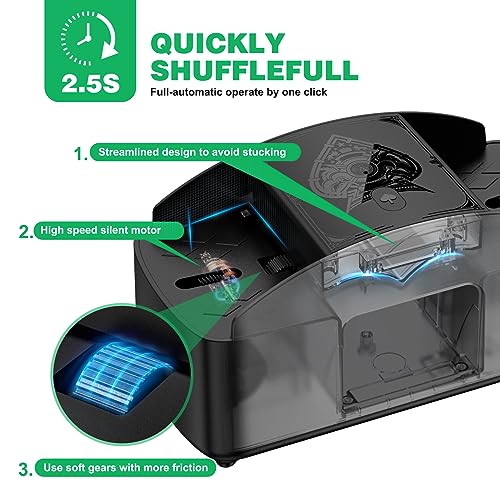 Snapklik.com : HJCMikee Automatic Electric Card Shuffler For 1-2 Deck ...
