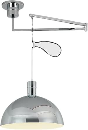 Modern Silver Chandelier Swing Arm Pendant Light - Adjustable Ceiling ...