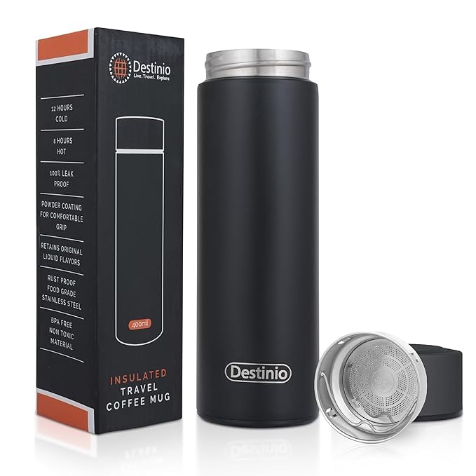 Small Flask for Tea, Coffee Flask, 400 ml, Upto 6 Hours Hot & Cold ...