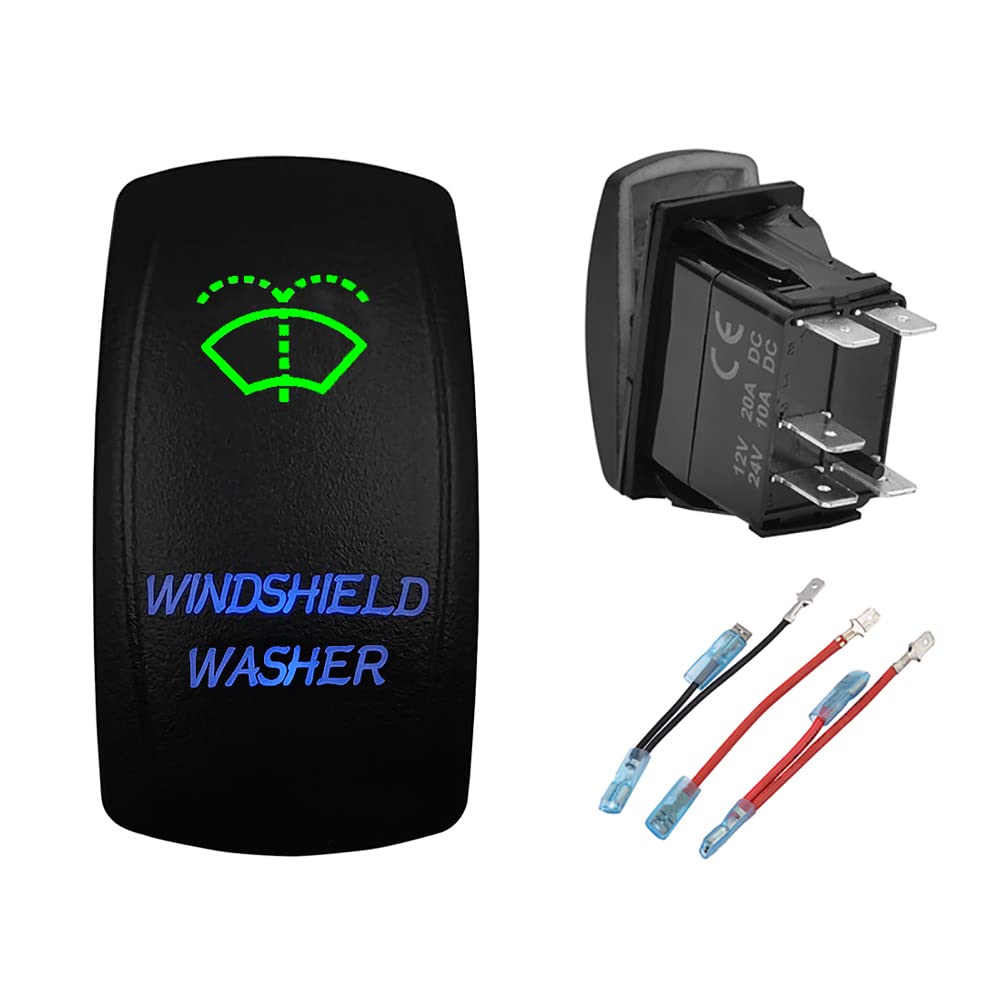 Amazon.com: Windshield Washer Momentary Rocker Switch 5 PIN (ON)-Off ...