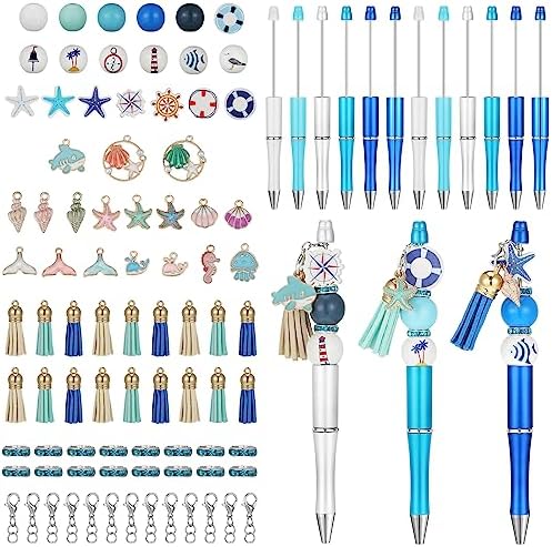 Amazon.com : Seajan 18 Sets Bule Beadable Pens Bulk Summer Ocean Sea ...