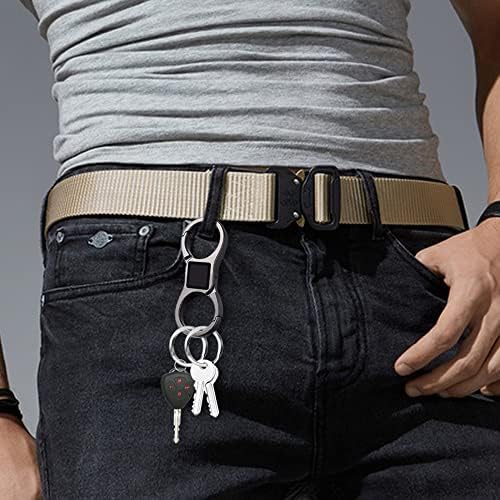 AFUNTA 4 PCS Stainless Steel Key Chain, Key Ring Heavy Duty Detachable ...