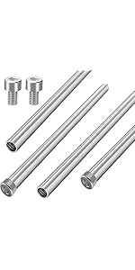 4 PCS Hollow Threaded Tube Stainless Steel 4 Inch Capillary Tube Inner ...