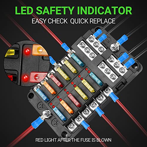 Snapklik.com : 12V Fuse Block 12 Circuit Fuse Box Kit