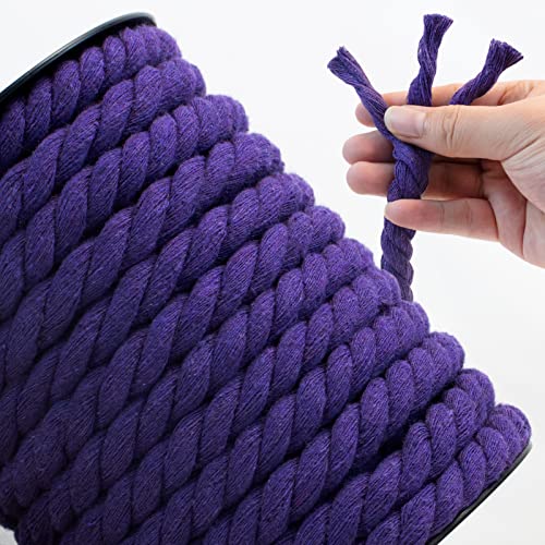 LEREATI 8mm Macrame Cord, 131 Feet Thick Macrame Rope Yarn Natural ...