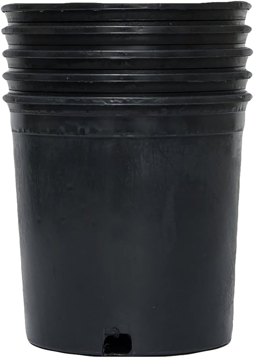 Amazon.com: Calipots 10-Pack 5 Gallon Premium Black Plastic Nursery ...