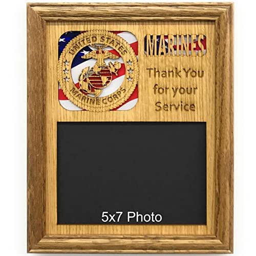 Amazon.com: US Marine Corps Picture Frame (8x10 Layout B [holds 5x7 ...