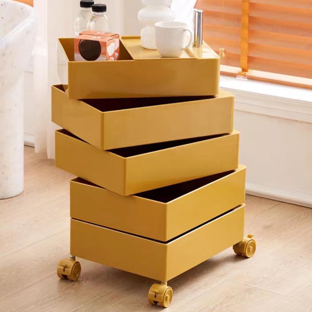 Amazon.com: Huhelm Night Stand with Rotating Drawers, Bedside Table ...