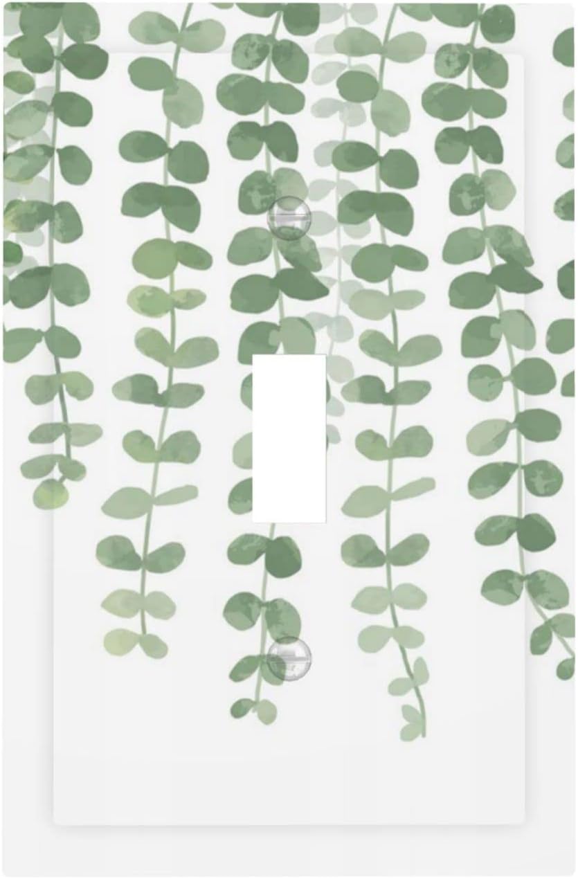 Green Leaves Light Switch Plate Covers Decorative Mid-Single Toggle ...