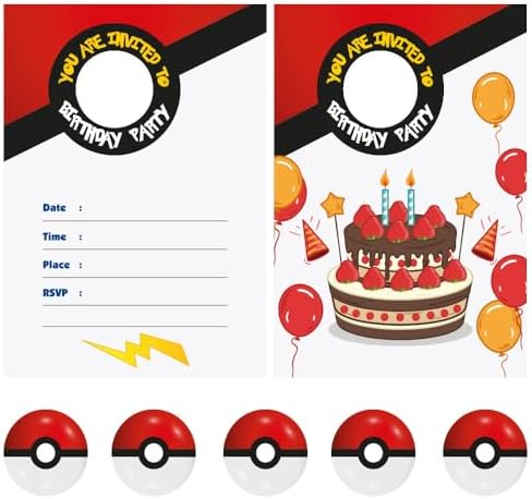 SEFFY Birthday Invitations with Envelopes and Stickers, Birthday Party ...