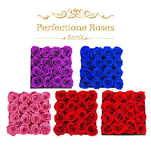 Perfectione Roses Roses préservées de luxe dans une boîte, véritables ...