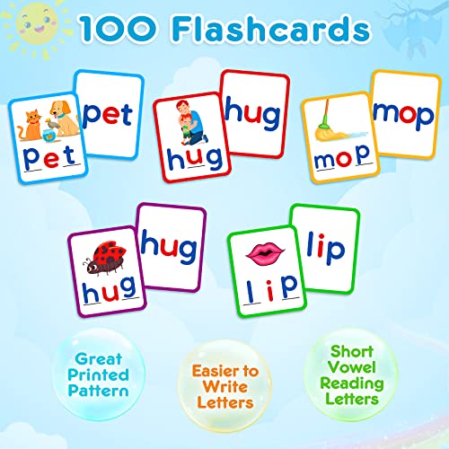 Snapklik.com : Short Vowel Spelling Flashcards, CVC Sight Words Handwriting Cards, Learn To ...