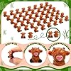 Amazon.com: Lineshading 100 Pcs Mini Highland Cow Figurines Bulk ...