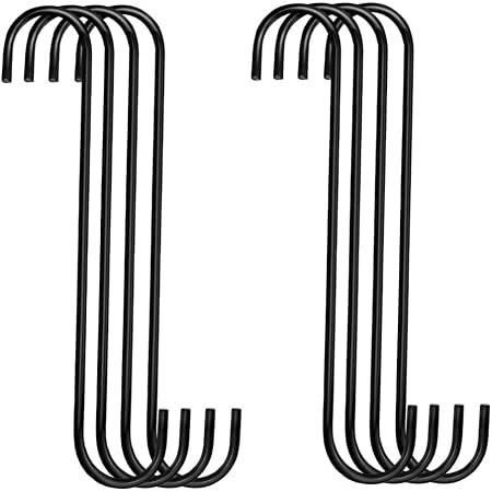 Amazon.com: Bercoor 8 Pack 11.8 inch Extra Large S Hooks Black Heavy ...