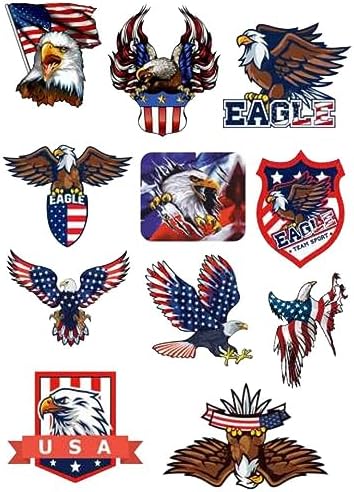SPAK- KAL Self-Adhesive Removable Glossy Vinyl American Flag & Eagle ...