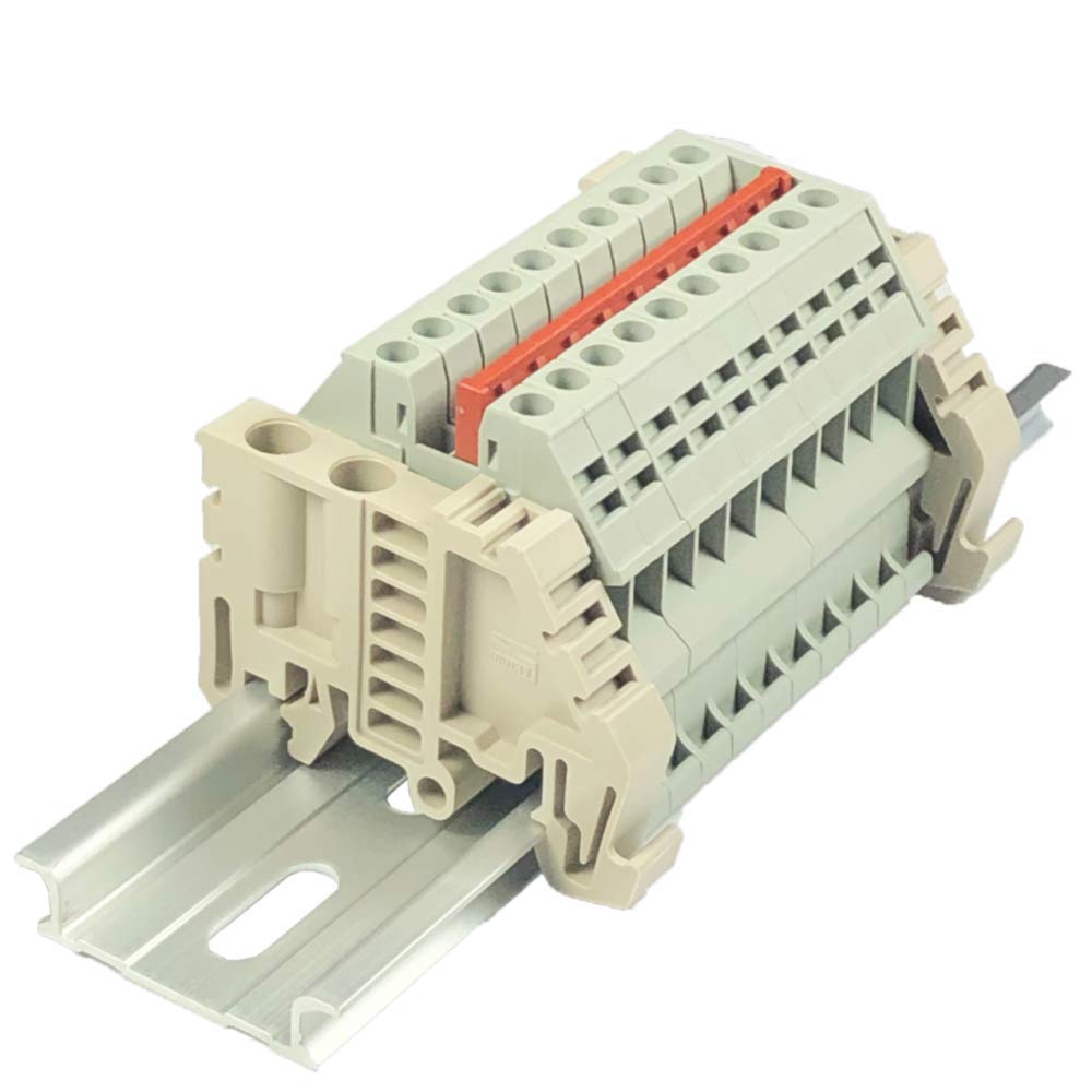 Dim Rail Terminal Block Dinkle 10-Gang DIN Rail Terminal Block - 60A ...