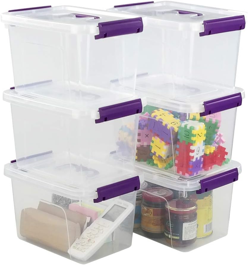 Amazon.com - Farmoon 6 Quart Clear Storage Bin, Small Plastic Stackable ...