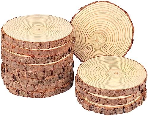 Amazon.com: Joyavo Natural Wood Slices 4 Pcs 6-7 Inches Craft Wood Kit ...
