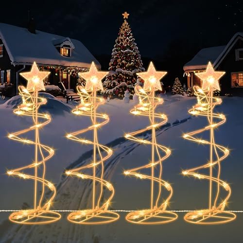Amazon.com : Brightown Star Christmas Pathway Lights Outdoor, 10 Large ...
