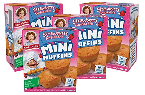 Amazon.com: Little Debbie Strawberry Shortcake Mini Muffins, 4 Boxes ...