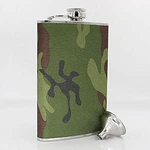 Amazon.com | CNFLASK Camouflage Oxford Cloth Hip Flask 304 Stainless ...