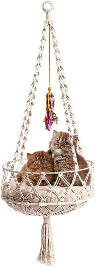 Amazon.com : Gantanmo Hanging Macrame Pet Hammock Bed, XXL 50CM ...