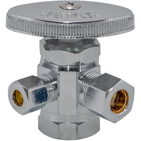 Dual Compression Outlet Angle Stop Valve, Plumbing Fitting, Quarter ...