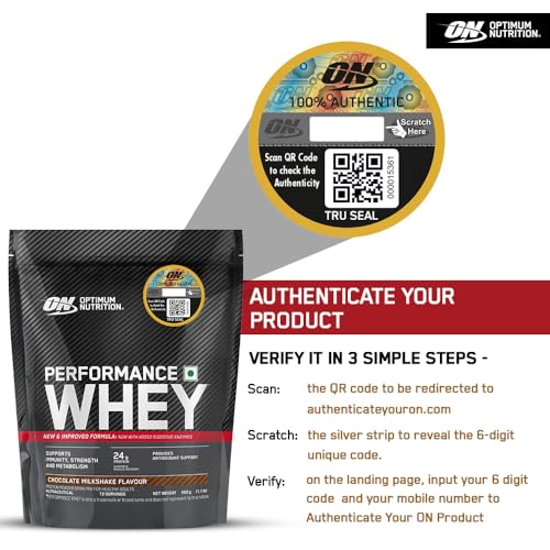 Optimum Nutrition (ON) Performance Whey Protein Powder, 24g Protein,0 ...